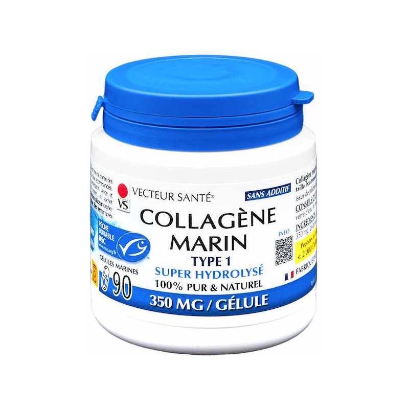 Collagène Marin de type 1 - 90 gélules Vecteur Santé Collagène de ...